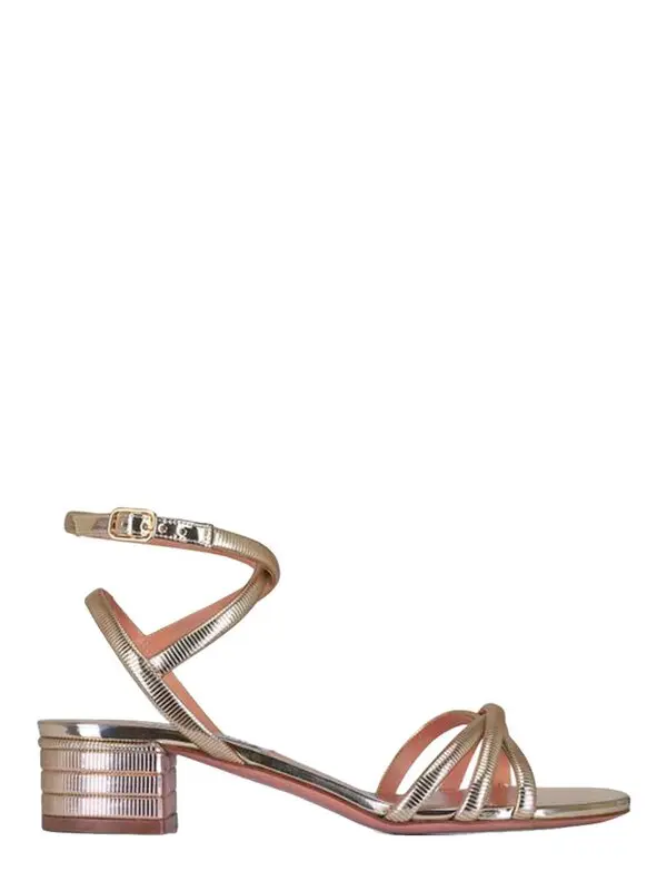 AQUAZZURA Heatwave Metallic Strap Sandals - Gold