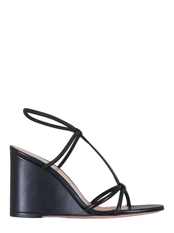 GIANVITO ROSSI Strappy Wedge Sandals - Black