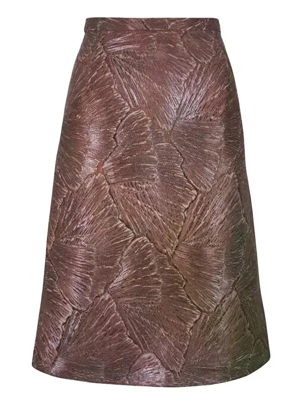 Akris Lace Skirt - Brown