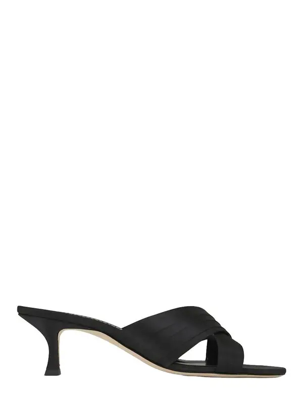 Manolo Blahnik Crossover Strap Sandals - Black