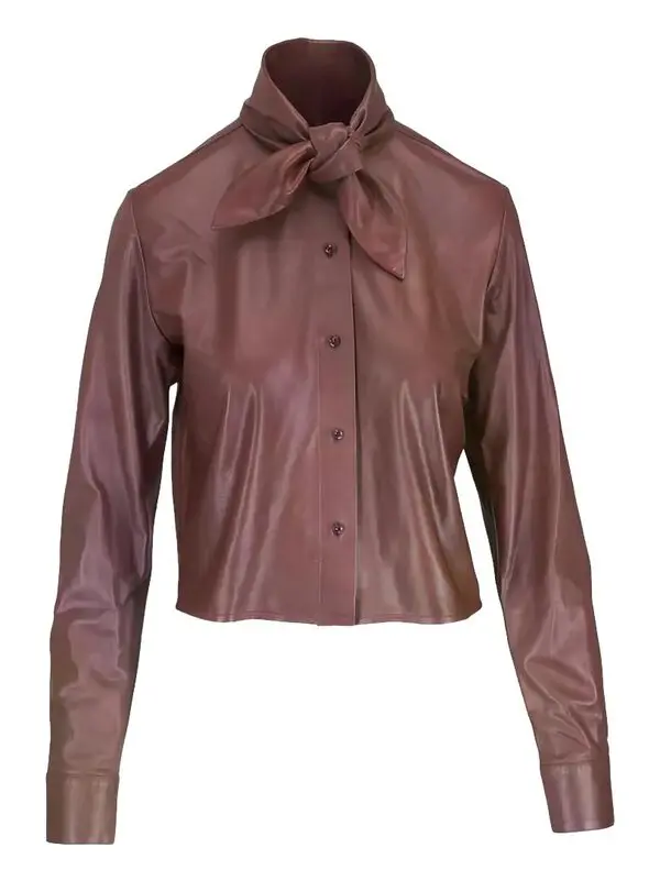 TWP Tie Button Blouse - Brown