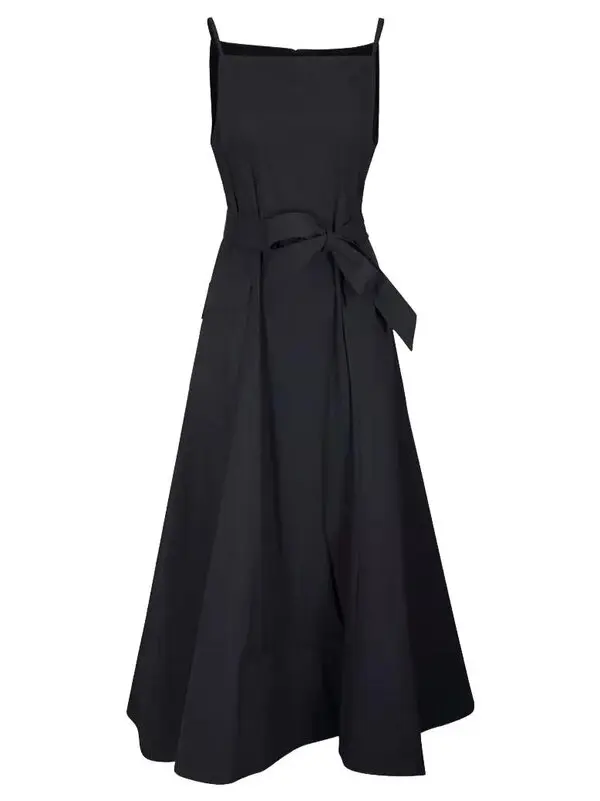 Lela Rose Bow-belt Midi Dress - Black