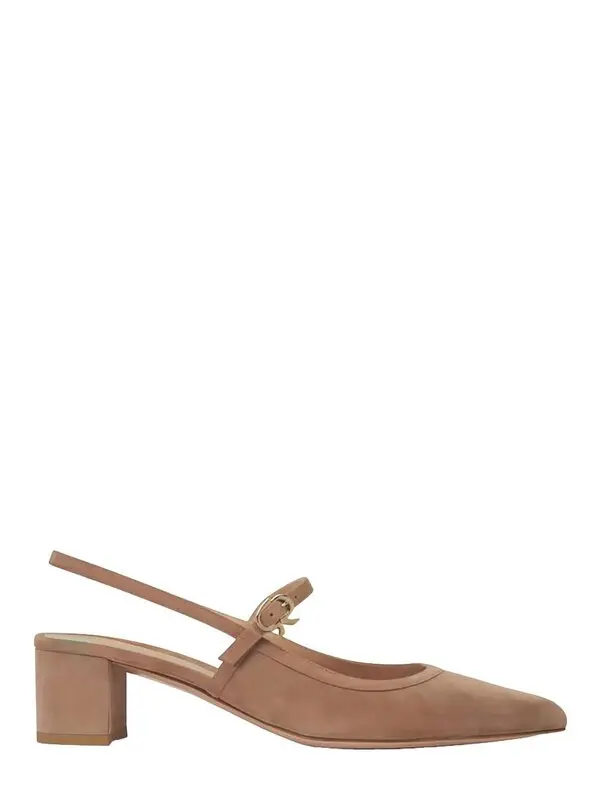 GIANVITO ROSSI Slingback Suede Heeled Pumps - Brown