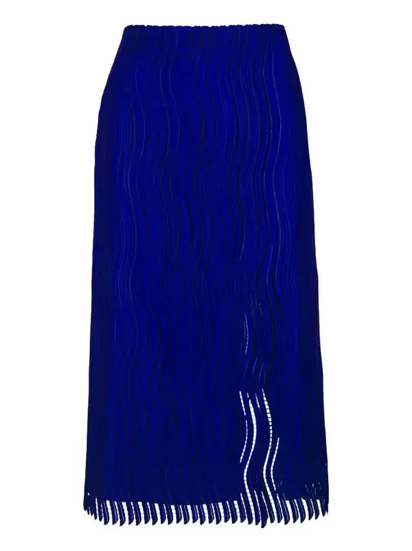 Akris Fringed Midi Skirt - Blue