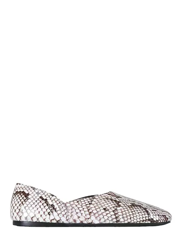 Khaite Jane Snakeskin Flats - White