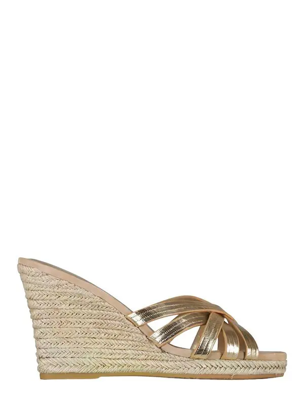 Veronica Beard Phylina Crossover-strap Espadrilles - Gold