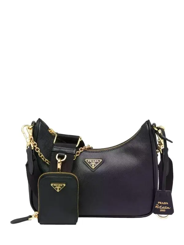 Prada Re-edition 2005 Saffiano-leather Shoulder Bag - Black
