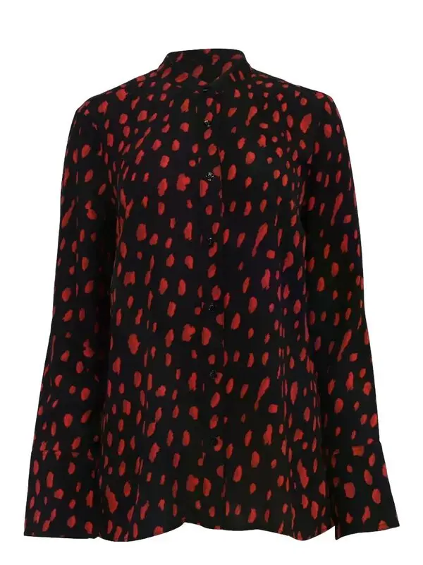 Proenza Schouler Printed Long-sleeve Blouse - Black