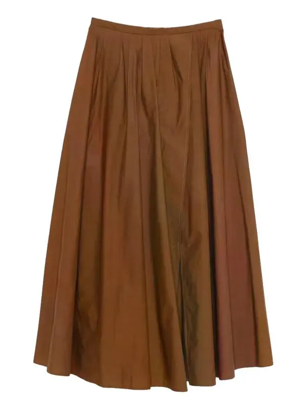 FORTE_FORTE Pleated Midi Skirt - Brown
