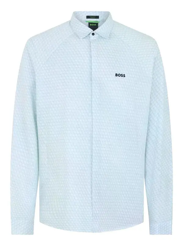 BOSS Geometric-print Shirt - Blue