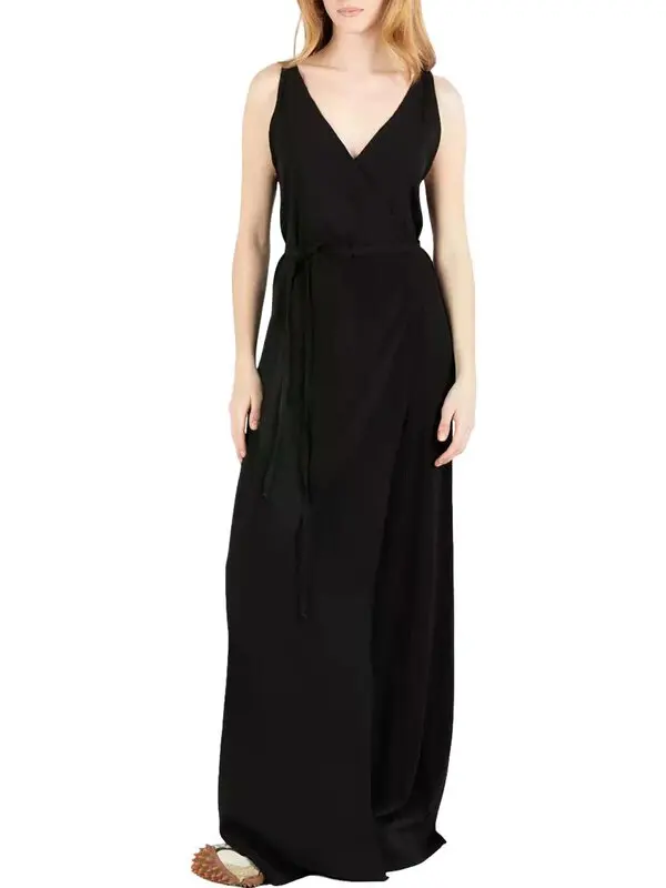 SOCIETE ANONYME V-neck Tie Maxi Dress - Black