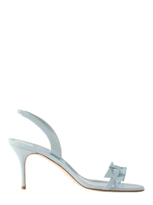 Manolo Blahnik Cigaurasli 70 Leather Sandals - Blue