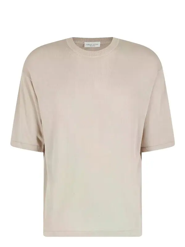 ROBERTO COLLINA Crewneck Knitted T-shirt - Neutrals