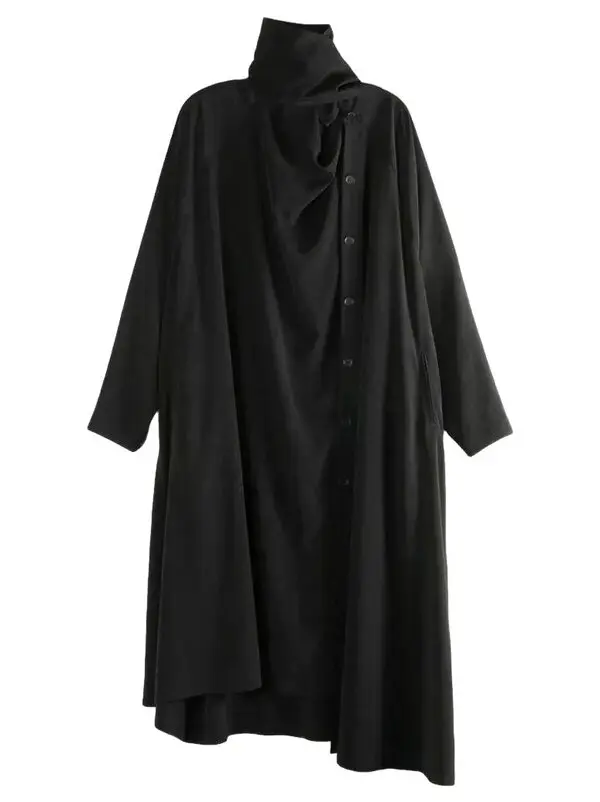 Yohji Yamamoto Draped Midi Dress - Black