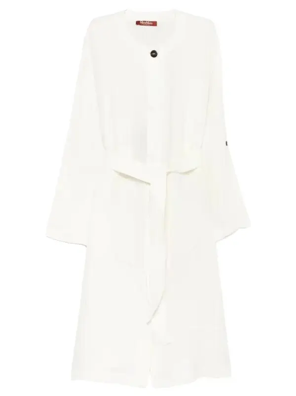 Max Mara Belted Midi Dress - White