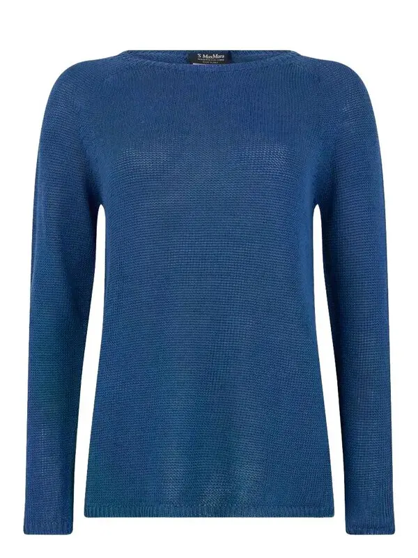 Max Mara Boat-neck Long-sleeve Top - Blue