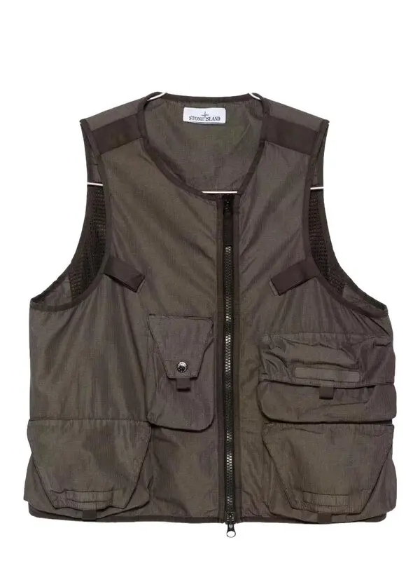 Stone Island Pockets Zip Vest - Grey