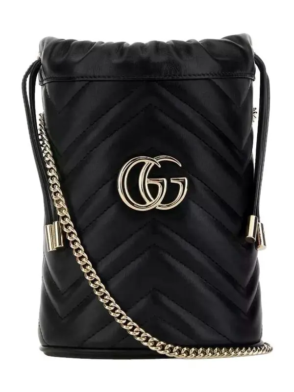 Gucci Small Gg Marmont Bucket Bag - Black