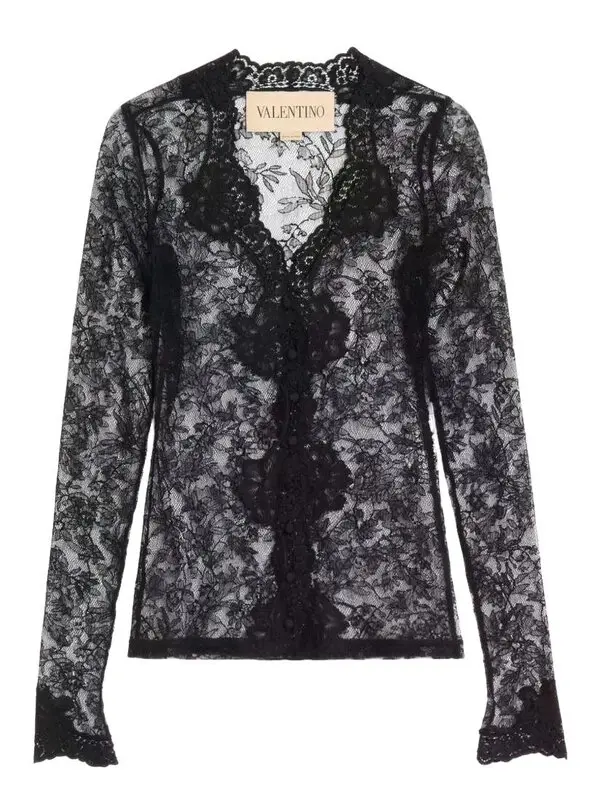 Valentino Garavani Stretch Lace Cardigan - Black