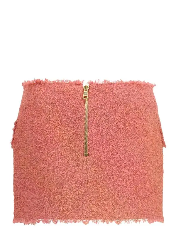 Balmain Tweed Mini Skirt - Pink