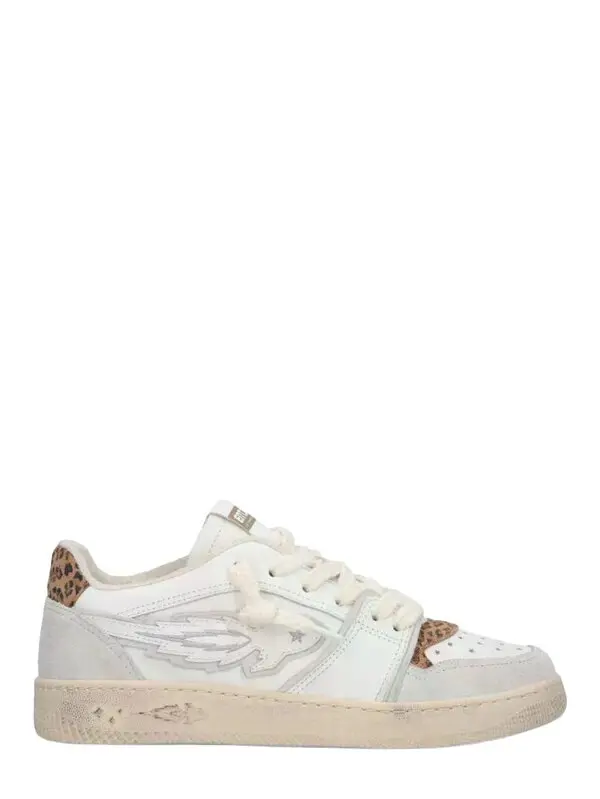 ENTERPRISE JAPAN Leopard Detail Sneakers - White