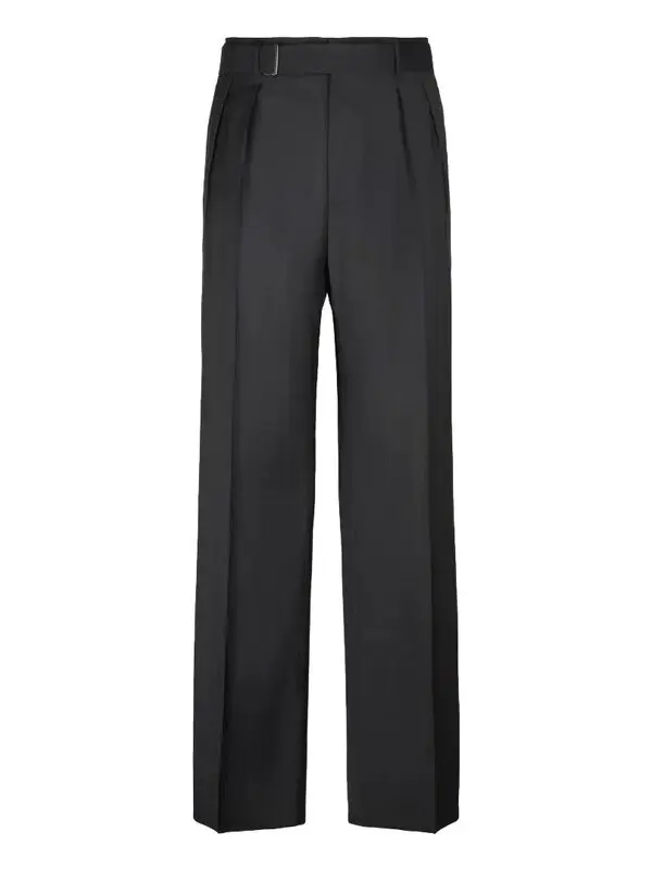 Tagliatore Pleated Belt Trousers - Black