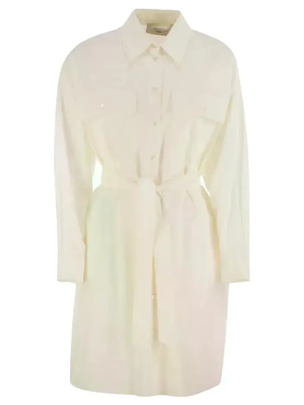 Max Mara Button Flap-pocket Cotton Dress - White