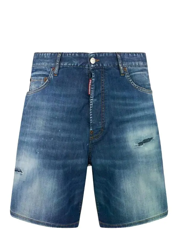 Dsquared2 Logo-patch Denim Shorts - Blue