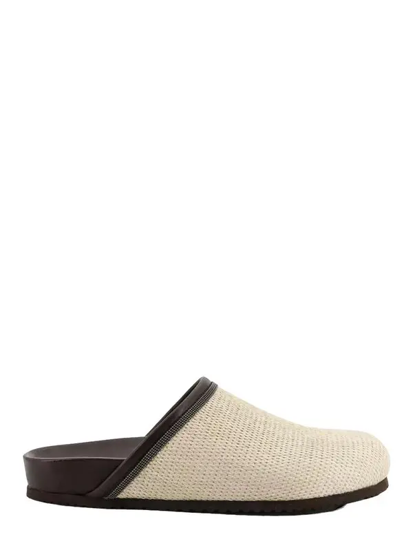 Brunello Cucinelli Woven Raffia Mules - Neutrals