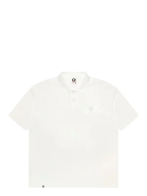 AAPE BY *A BATHING APE Logo Short-sleeve Polo Shirt - White