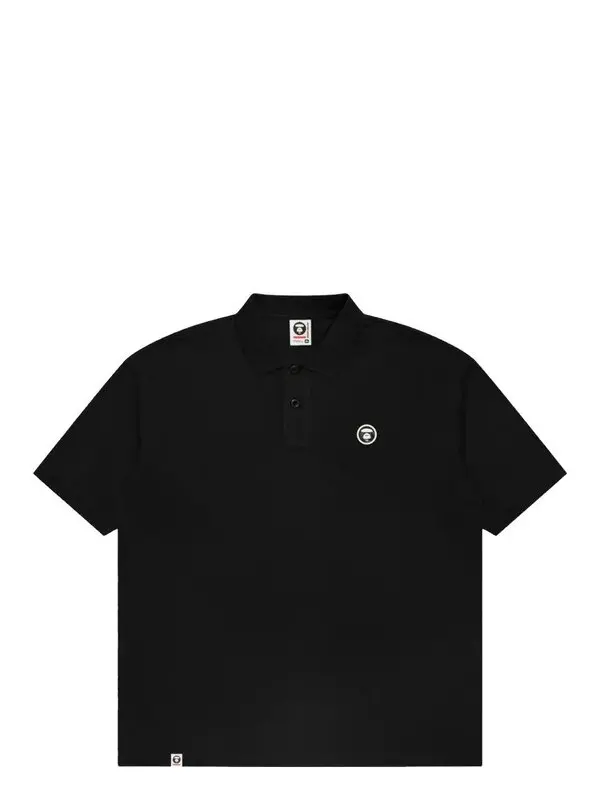 AAPE BY *A BATHING APE Moonface Logo-plaque Polo Shirt - Black