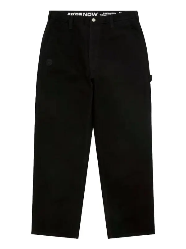 AAPE BY *A BATHING APE Logo-detail Wide-leg Trousers - Black