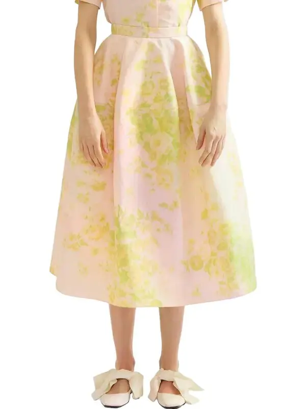 Erdem Floral-pattern Midi Skirt - Pink