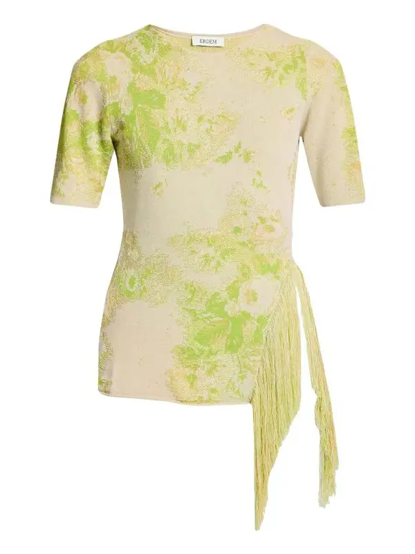 Erdem Floral-pattern T-shirt - Neutrals