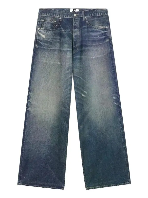 Izzue Distressed Wide-leg Jeans - Blue