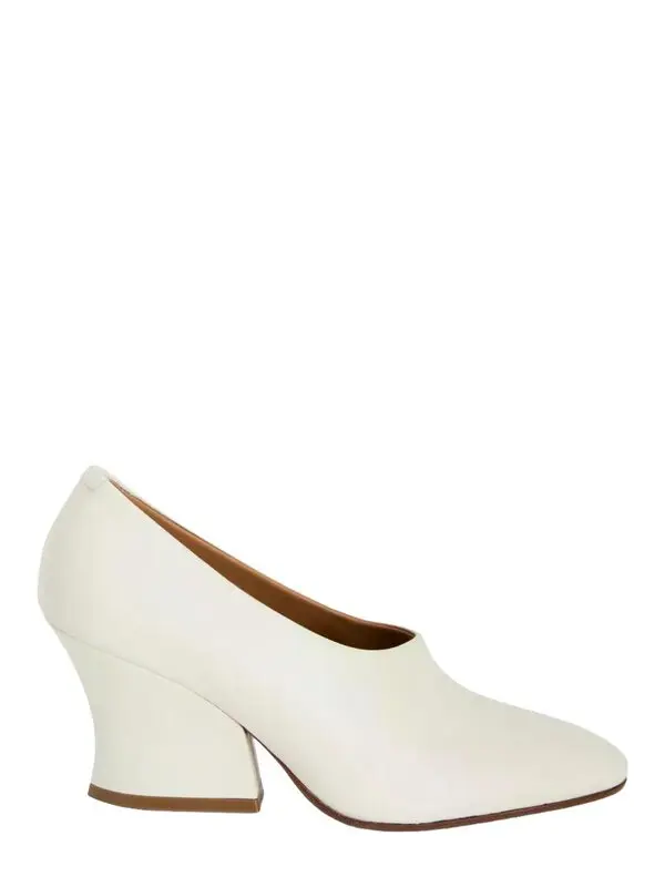 JIL SANDER Block-heel Round-toe Pumps - White