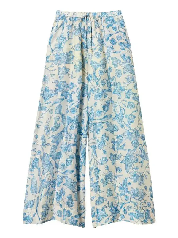 TWINSET Floral-print Palazzo Trousers - Neutrals