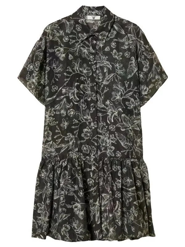 TWINSET Floral Ruffled Dress - Black