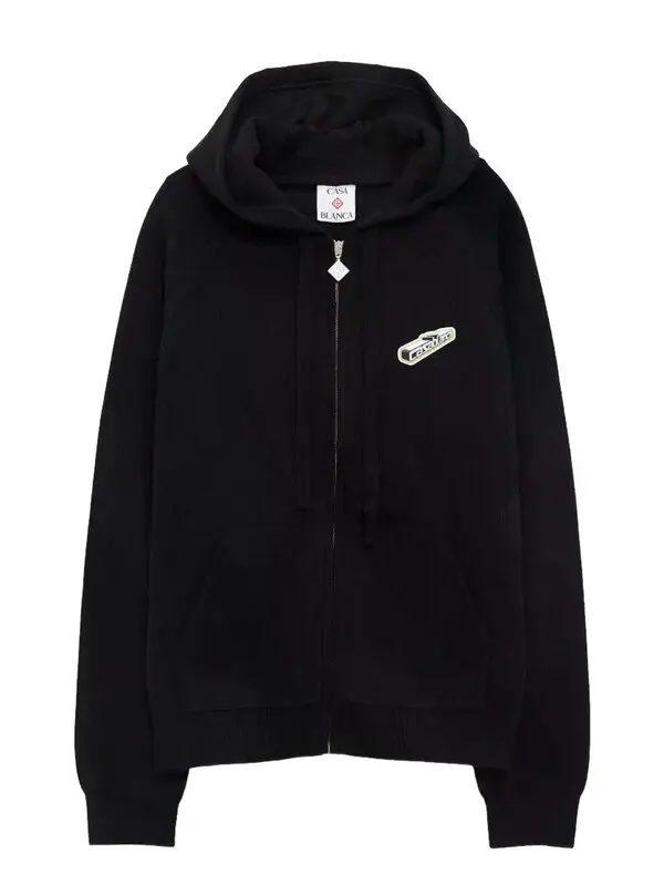 Casablanca Zip-up Hoodie - Black