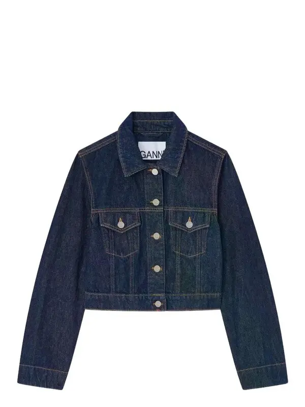 GANNI Flap-pocket Denim Jacket - Blue