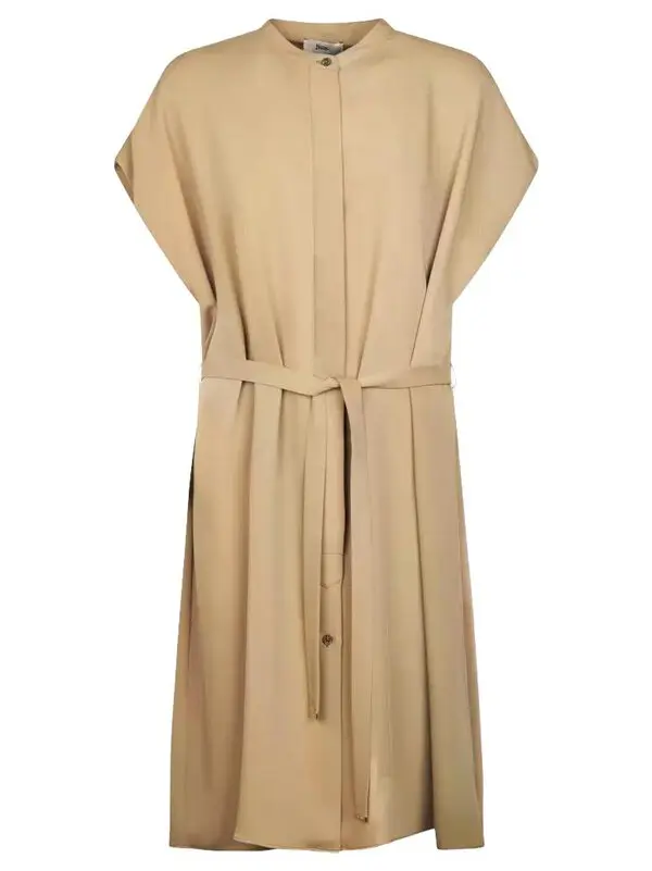Herno Belted Midi Dress - Neutrals