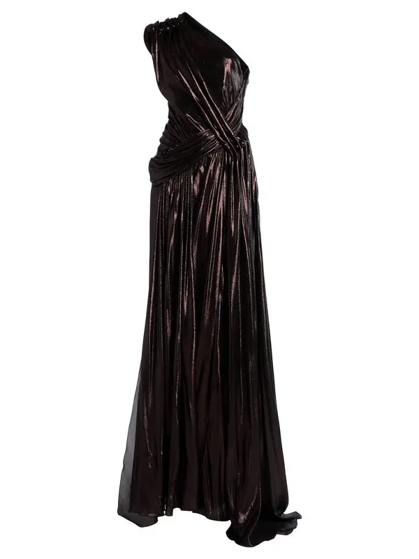 LANVIN Metallic One-shoulder Gown - Purple