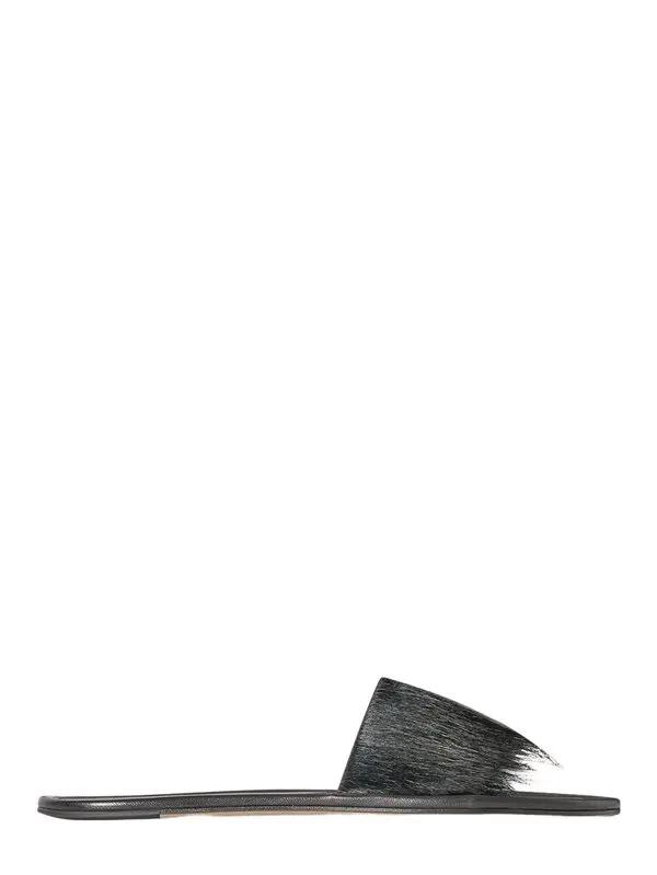 THE ROW Malick Fur Slides - Black