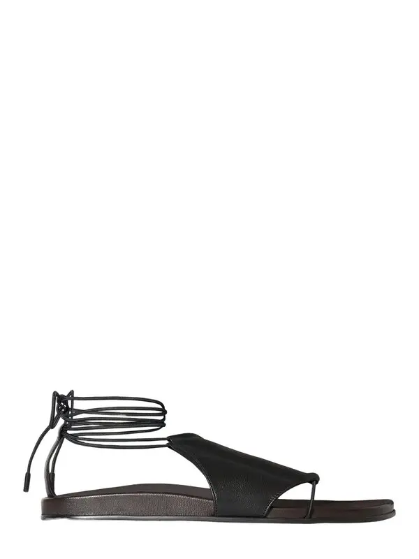 THE ROW Vivienne Lace Up Sandal - Black