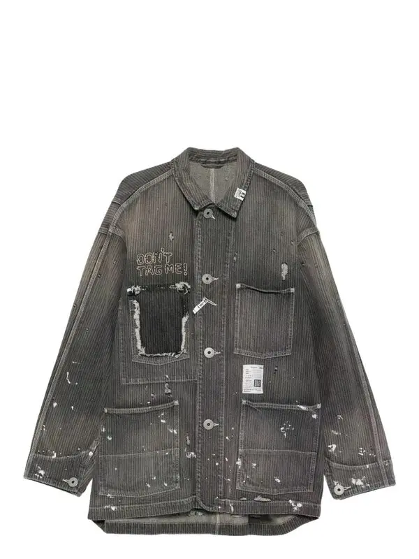 Mihara Yasuhiro Striped Denim Jacket - Black