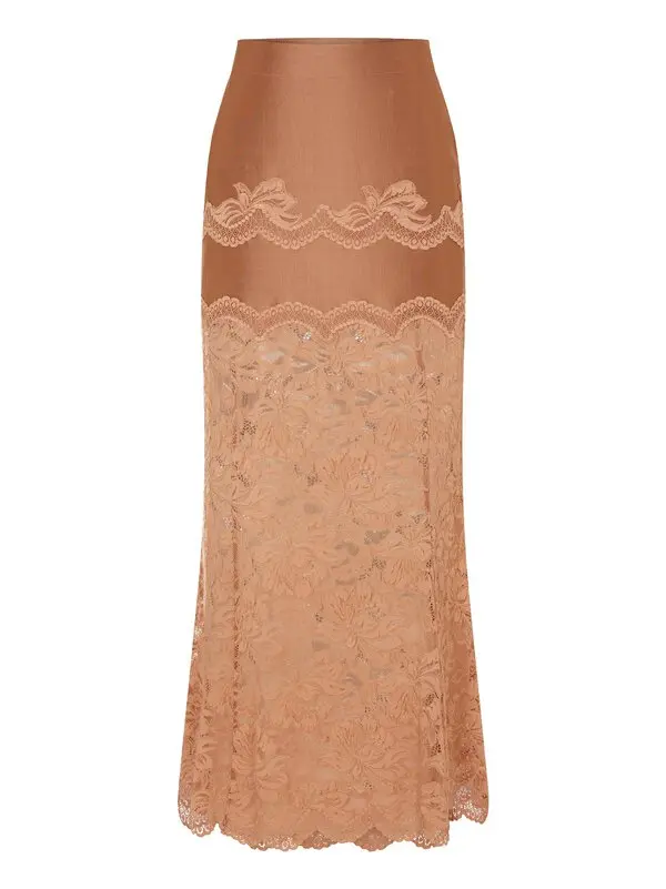 Rabanne Lace Maxi Skirt - Neutral
