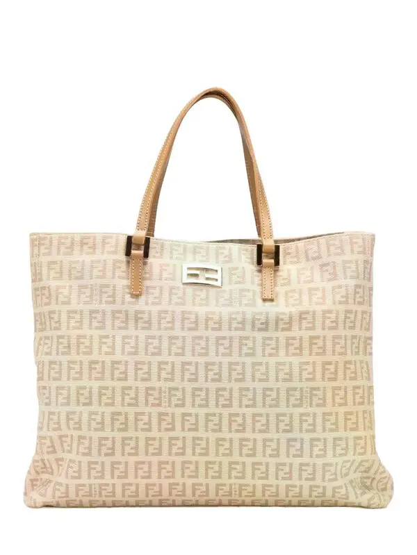 Fendi Zucchino Canvas Tote Bag - Brown