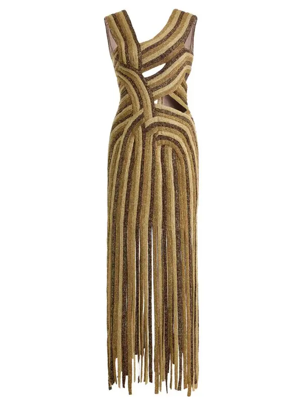ANDREA ALMEIDA Maitê Asymmetrical Woven Maxi Dress - Multi
