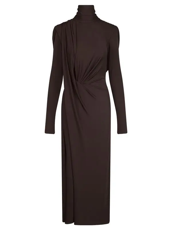 Johanna Ortiz Ruffled Midi Dress - Brown