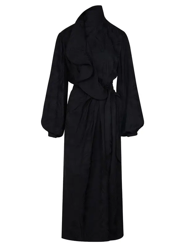 Johanna Ortiz Rain Secret Wrapped Midi Dress - Black